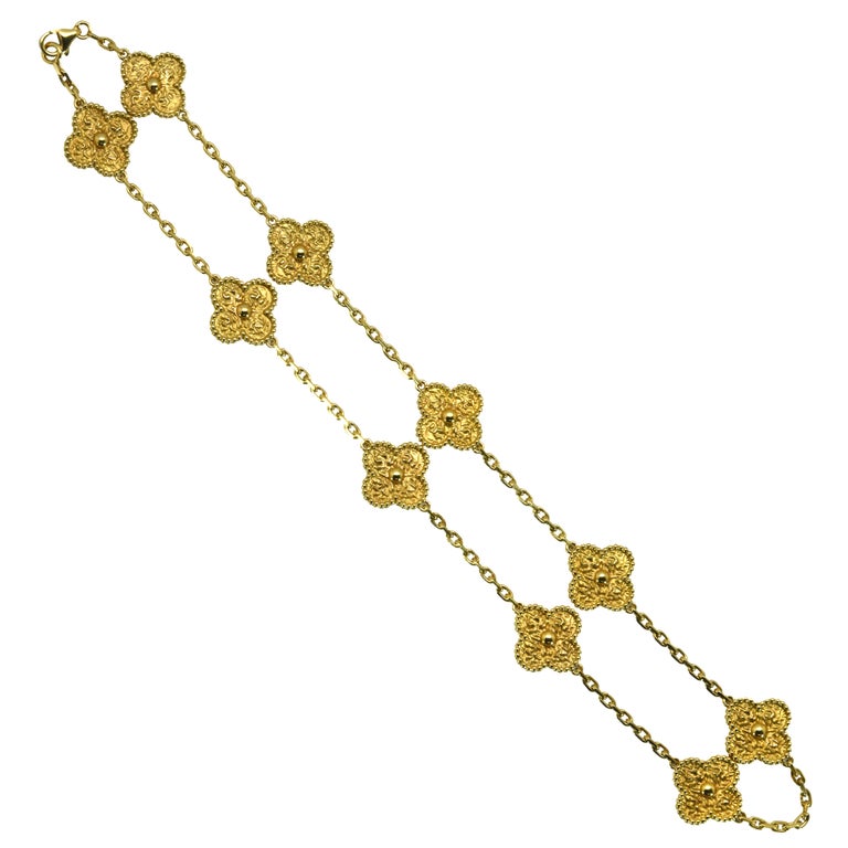Alhambra Gold Necklace at 1stDibs | gold alhambra necklace