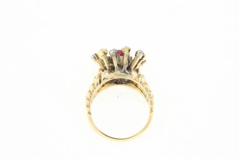 Fireworks Diamond and Ruby Gold Ring at 1stDibs