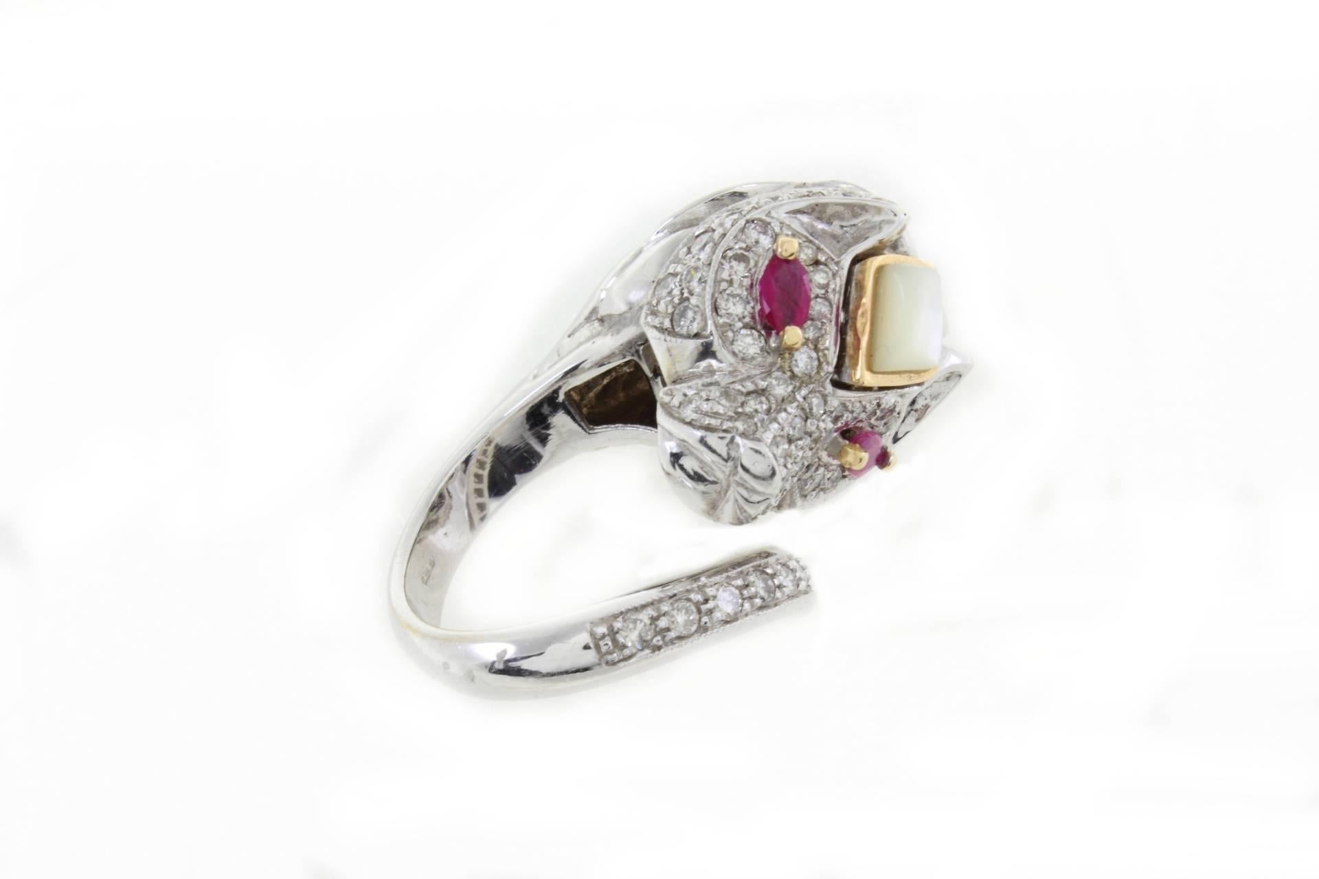 Stylized Ruby Diamond Gold Lion Ring For Sale at 1stDibs | gold lion ...