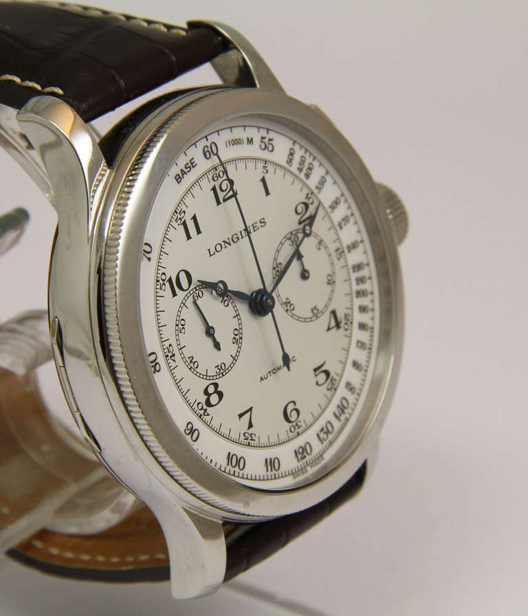 Longines Stainless Steel Chronograph Wristwatch at 1stDibs
