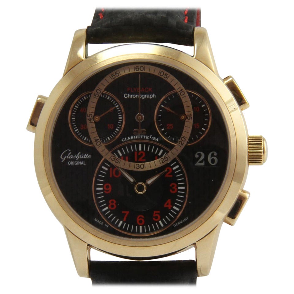 Glashütte Rose Gold Original PanoMatic Chronograph Wristwatch For Sale ...