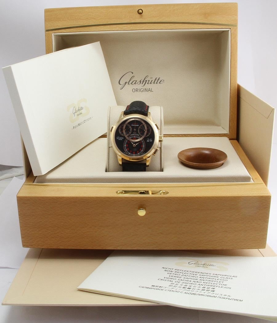 Glashütte Rose Gold Original PanoMatic Chronograph Wristwatch For Sale ...