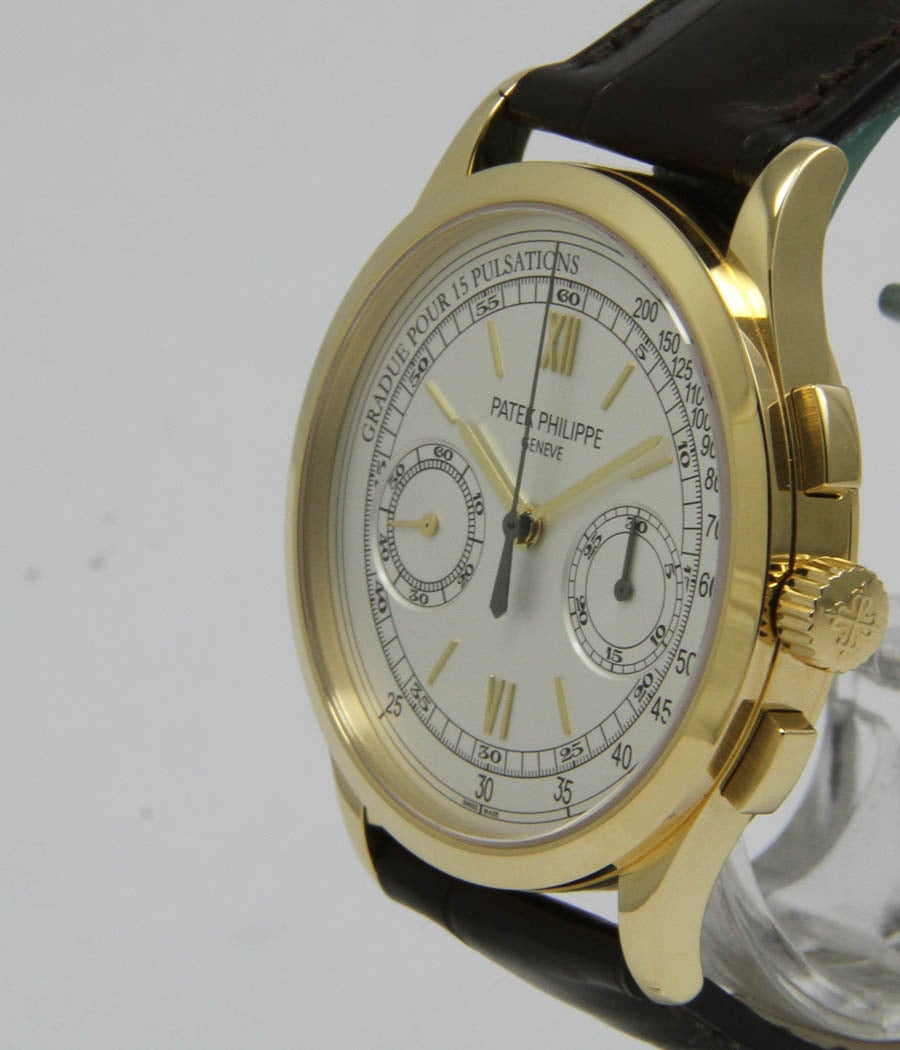 Patek Philippe Yellow Gold Chronograph Wristwatch with Pusations Ref 5170J at 1stDibs