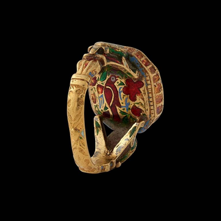 Antique Indian Gold Ring with Diamond and Emerald at 1stDibs | antique ...