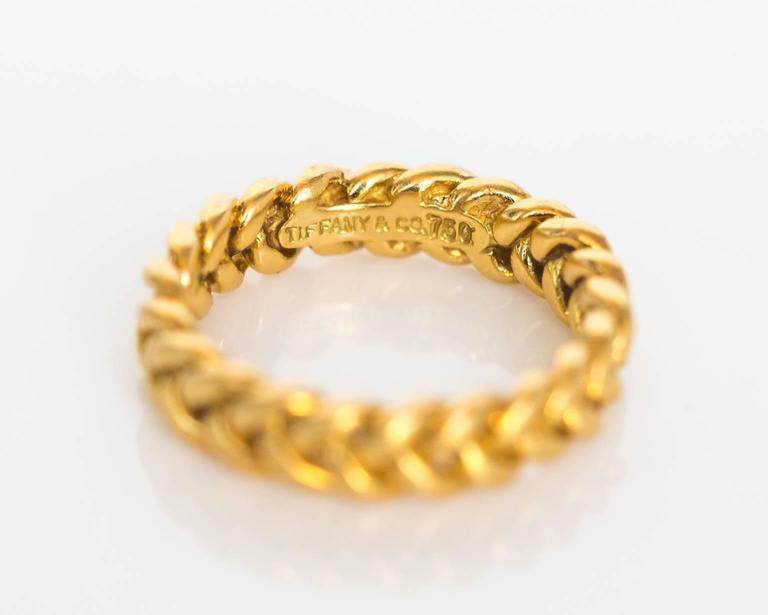 Tiffany and Co. Weave Pattern Gold Band at 1stDibs