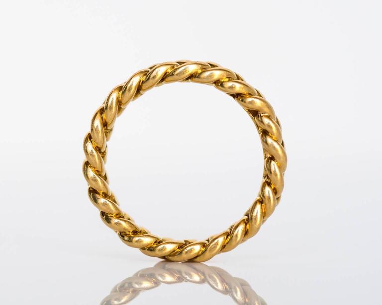 Tiffany and Co. Weave Pattern Gold Band at 1stDibs