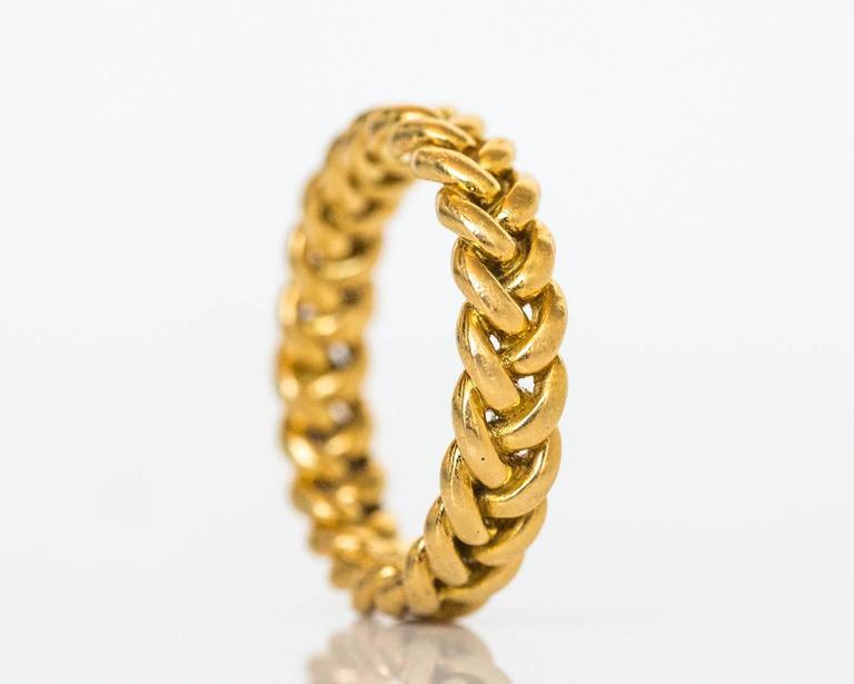 Tiffany and Co. Weave Pattern Gold Band at 1stDibs