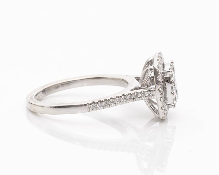 Cluster Diamond Halo White Gold Engagement Ring For Sale at 1stDibs ...