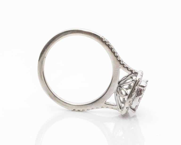Cluster Diamond Halo White Gold Engagement Ring For Sale at 1stDibs ...