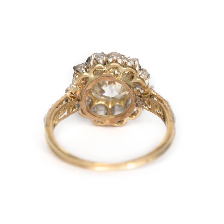 1.00 Carat Diamond 19 Karat Yellow Gold and Platinum Engagement Ring ...