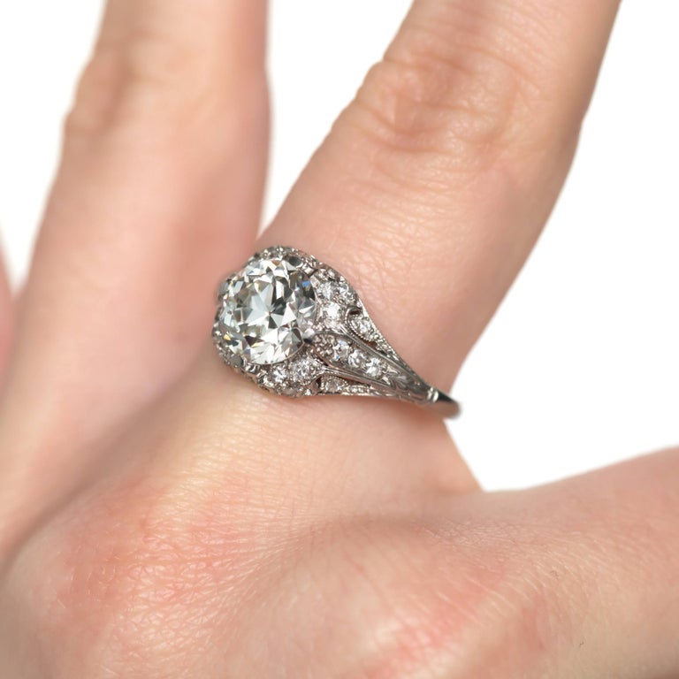 1.90 Carat Diamond Platinum Engagement Ring at 1stDibs