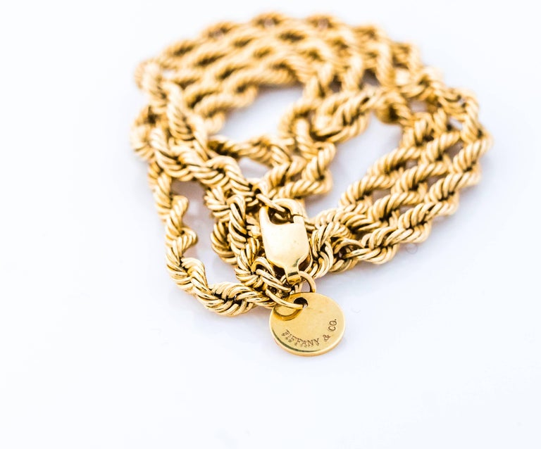 Tiffany and Co. Classic Rope Chain 18K Gold Necklace at 1stDibs ...
