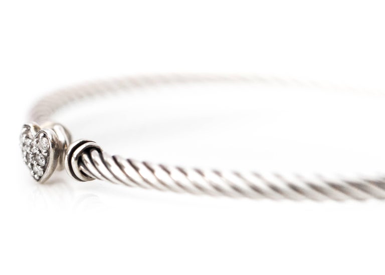 David Yurman Cable Collectibles Heart Bracelet with Diamonds in ...