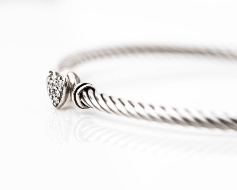 David Yurman Cable Collectibles Heart Bracelet with Diamonds in ...