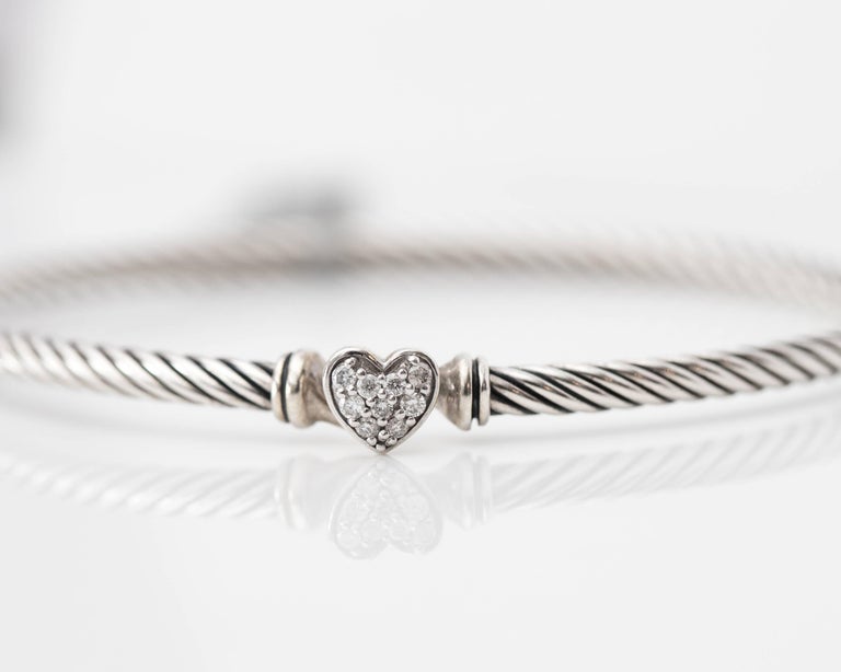 David Yurman Cable Collectibles Heart Bracelet with Diamonds in ...