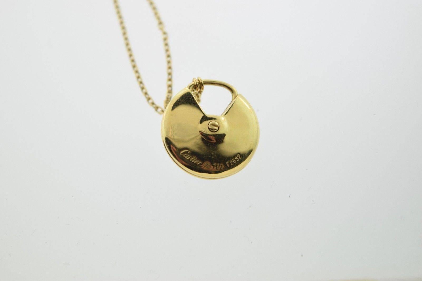 Amulette de Cartier Lapis Lazuli Diamond Gold Small Model Necklace at ...