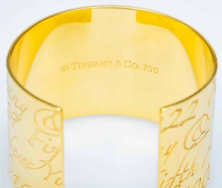 Tiffany and Co. Gold Notes Collection Cuff Bracelet at 1stDibs