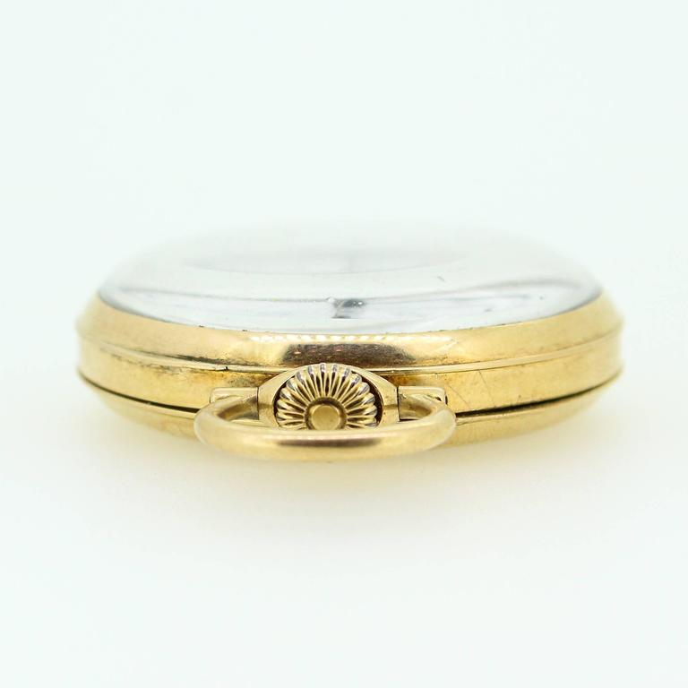 Antique 14k Yellow Gold HY Moser Single Button Chronograph Pocket Watch ...