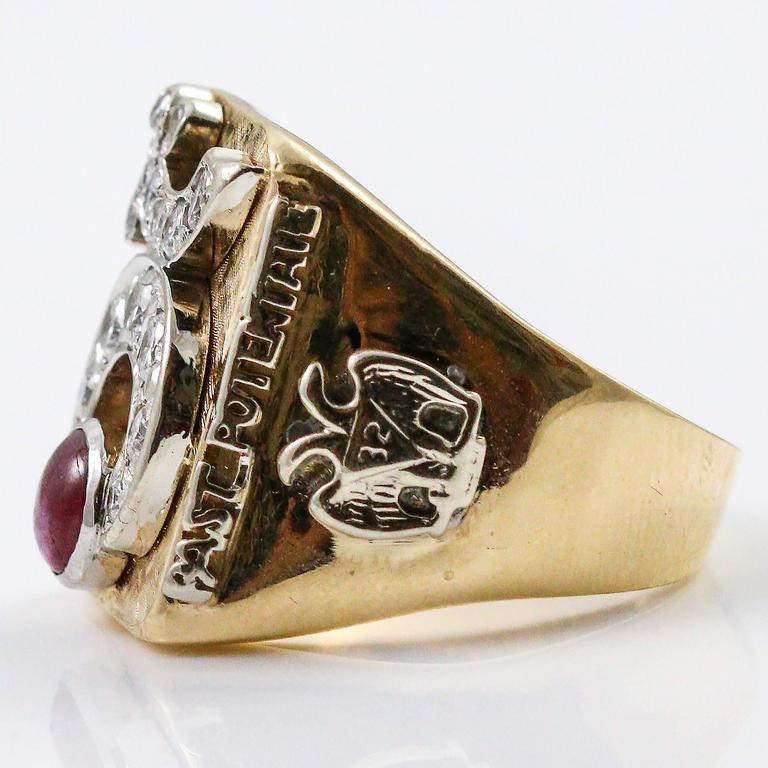 Diamond Ruby Gold and Masonic Shriner's Past Potentate Ring at 1stDibs ...