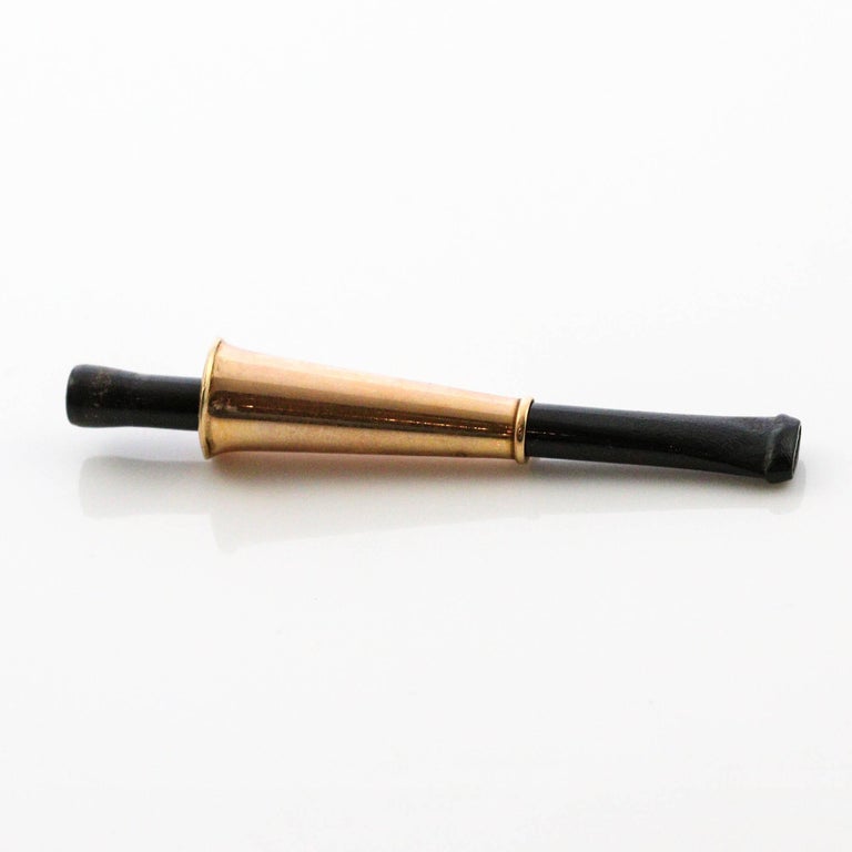 Victorian 18 Karat Yellow Gold and Ebony Bakelite Cigarette Holder at ...