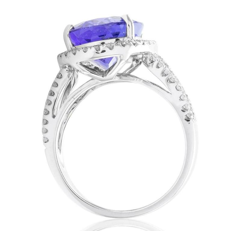 M. Christoff Tanzanite Ring w/ Pavé Diamond Halo and Shoulders at ...
