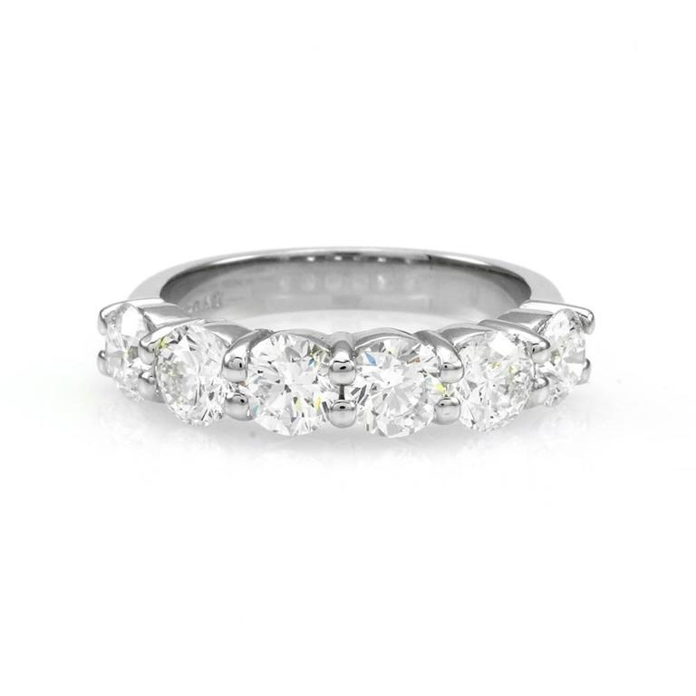 Six Diamond Platinum Ring at 1stDibs