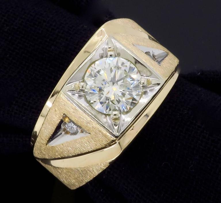 Men's Diamond Ring at 1stDibs | mens single diamond rings, mens gold ...