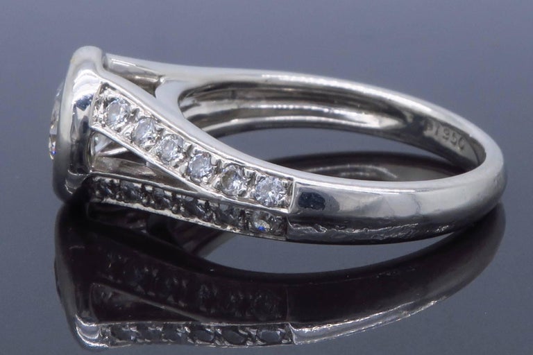 Platinum Bezel Set Diamond Ring at 1stDibs