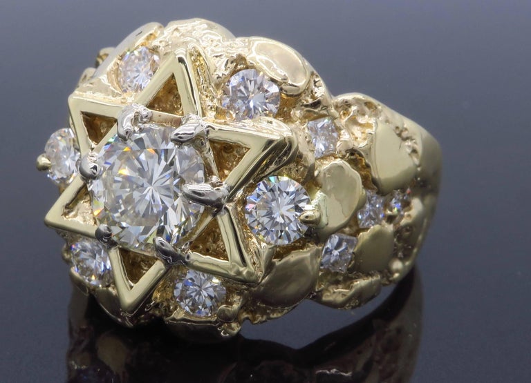 Star of David Men's Diamond Ring at 1stDibs | star of david ring for ...