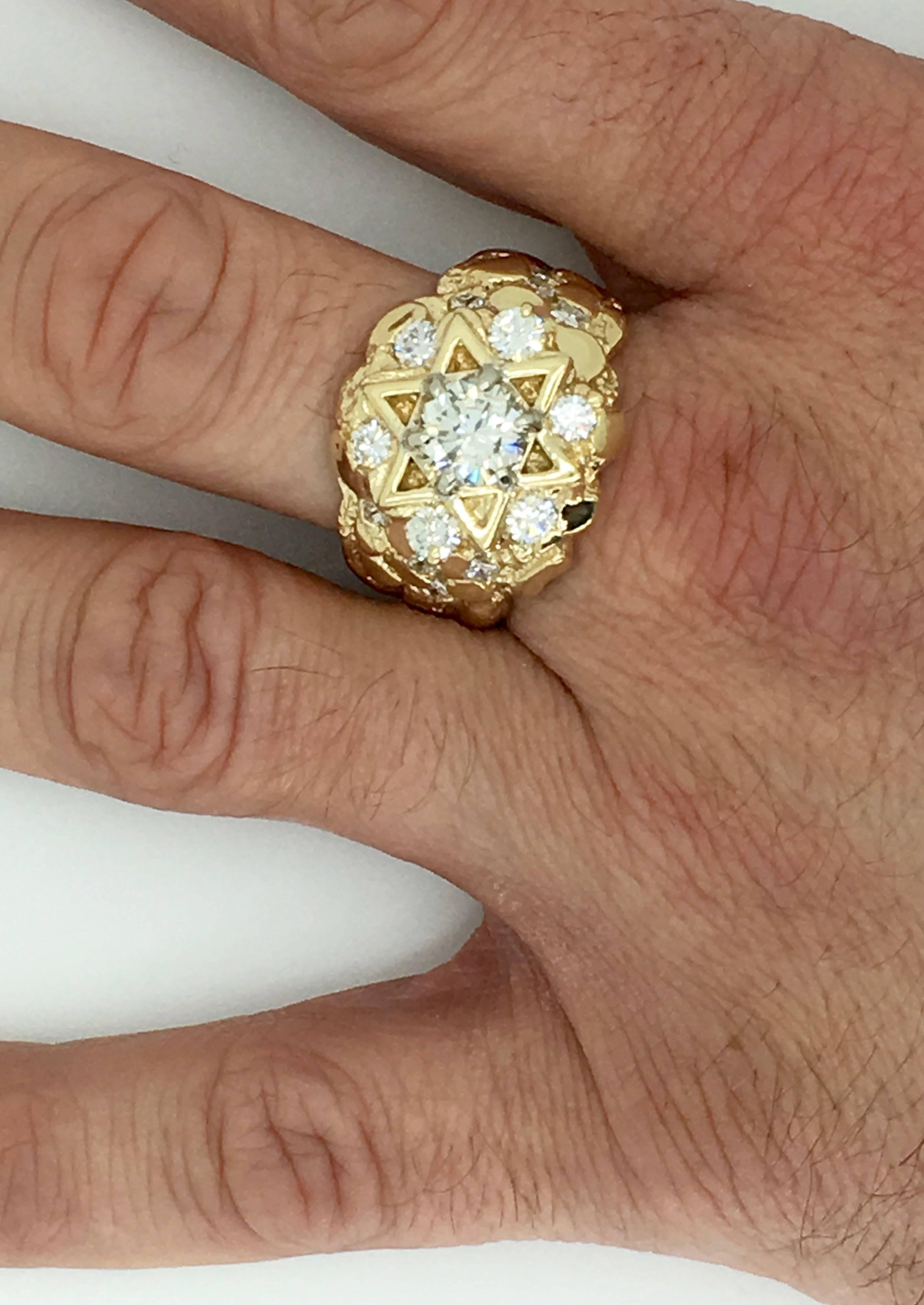 Star of David Men's Diamond Ring at 1stDibs | star of david ring for ...