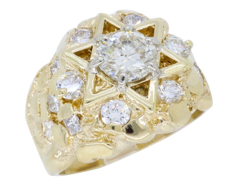 Star of David Men's Diamond Ring at 1stDibs | star of david ring for ...