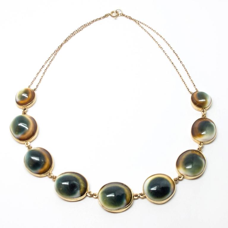 Antique Operculum Shell Gold Necklace at 1stDibs