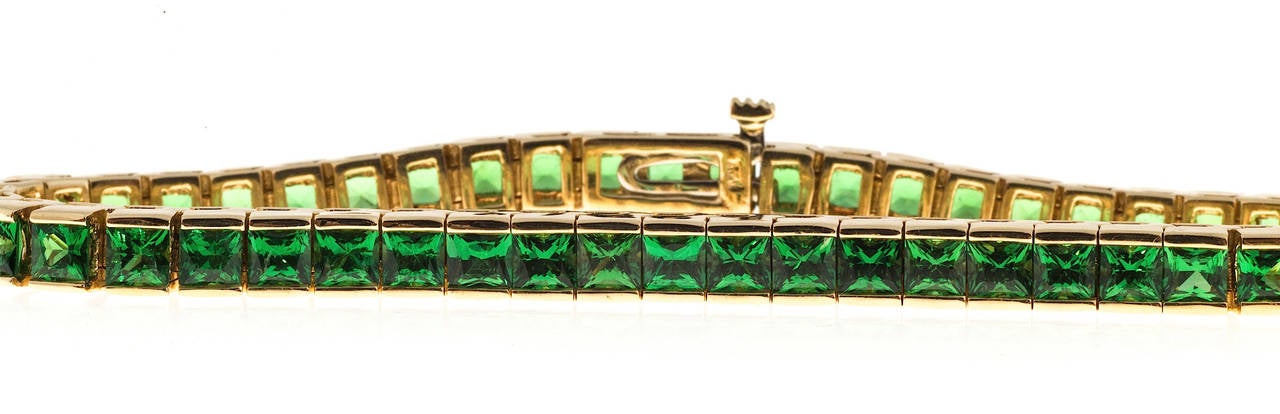 Gem Green Tsavorite Garnet Gold Bracelet at 1stDibs | tsavorite ...