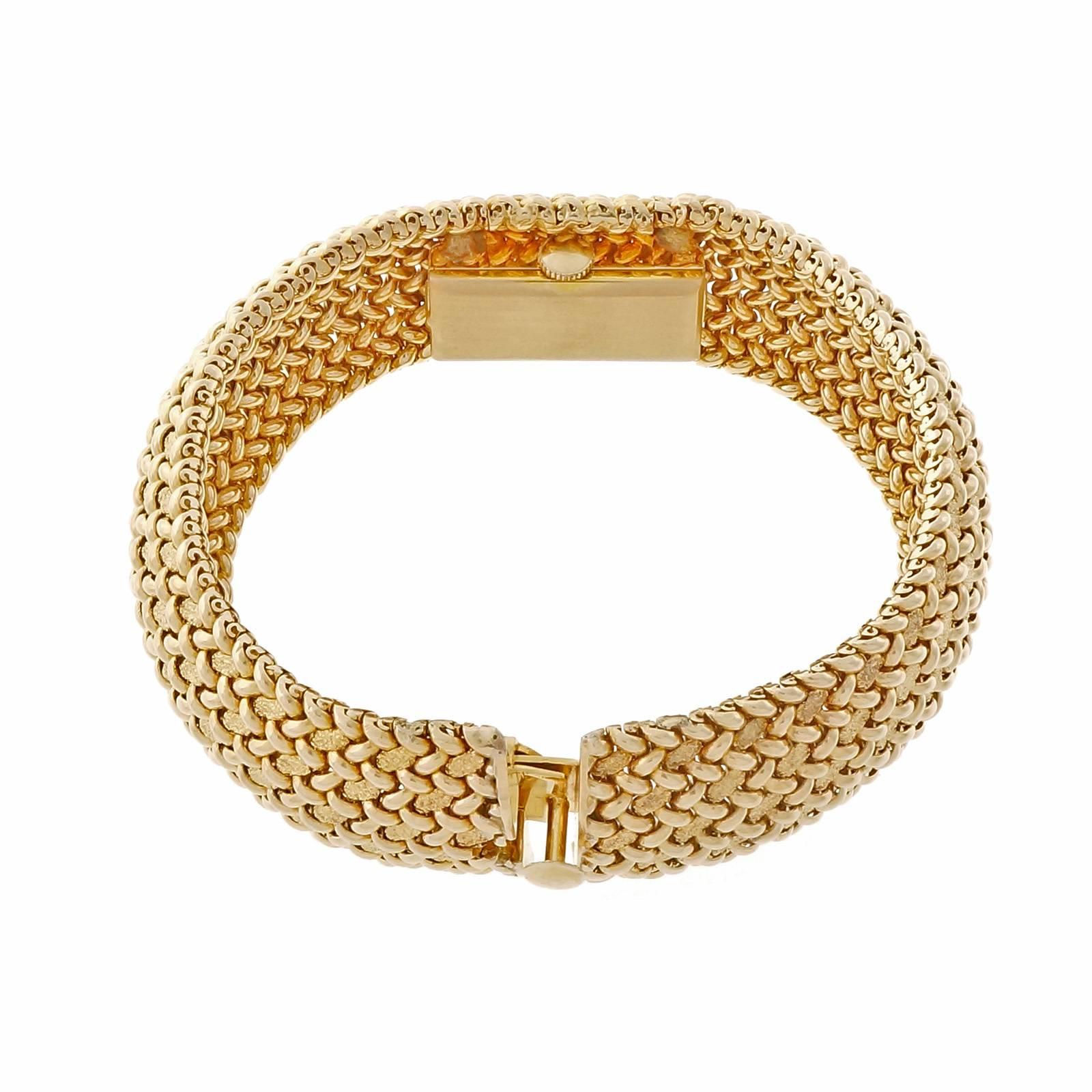 Gold Domed Bombé Design Hidden Wristwatch Bracelet at 1stDibs ...