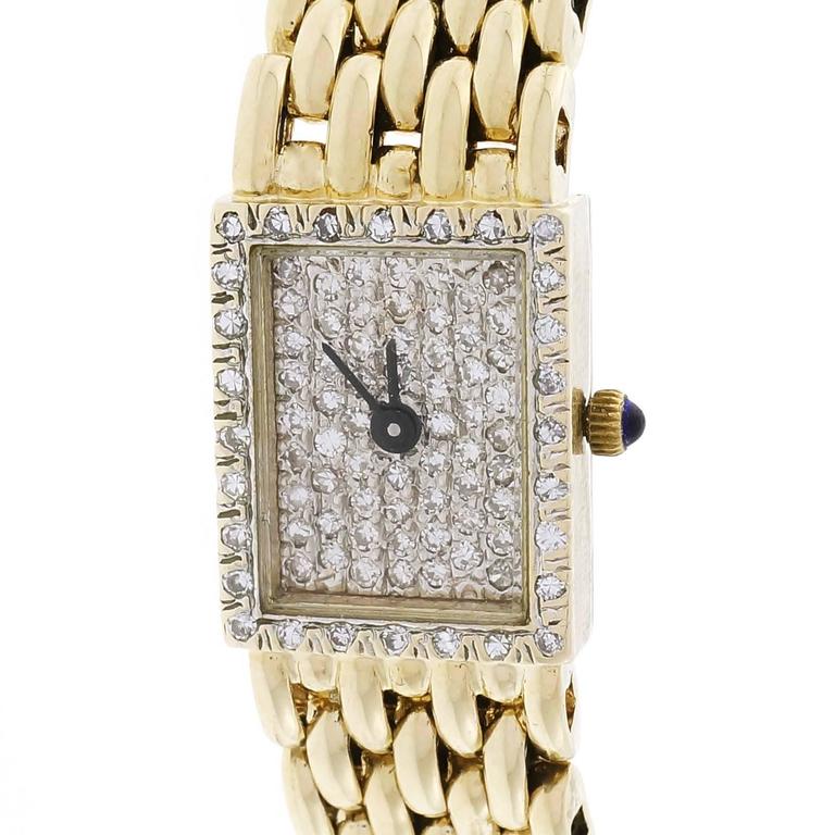 Cyma Lady's Yellow Gold Diamond Custom Dial Quartz Wristwatch at ...