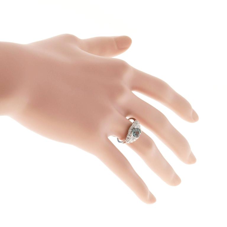 Natural Alexandrite Diamond Platinum Engagement Ring at 1stDibs ...