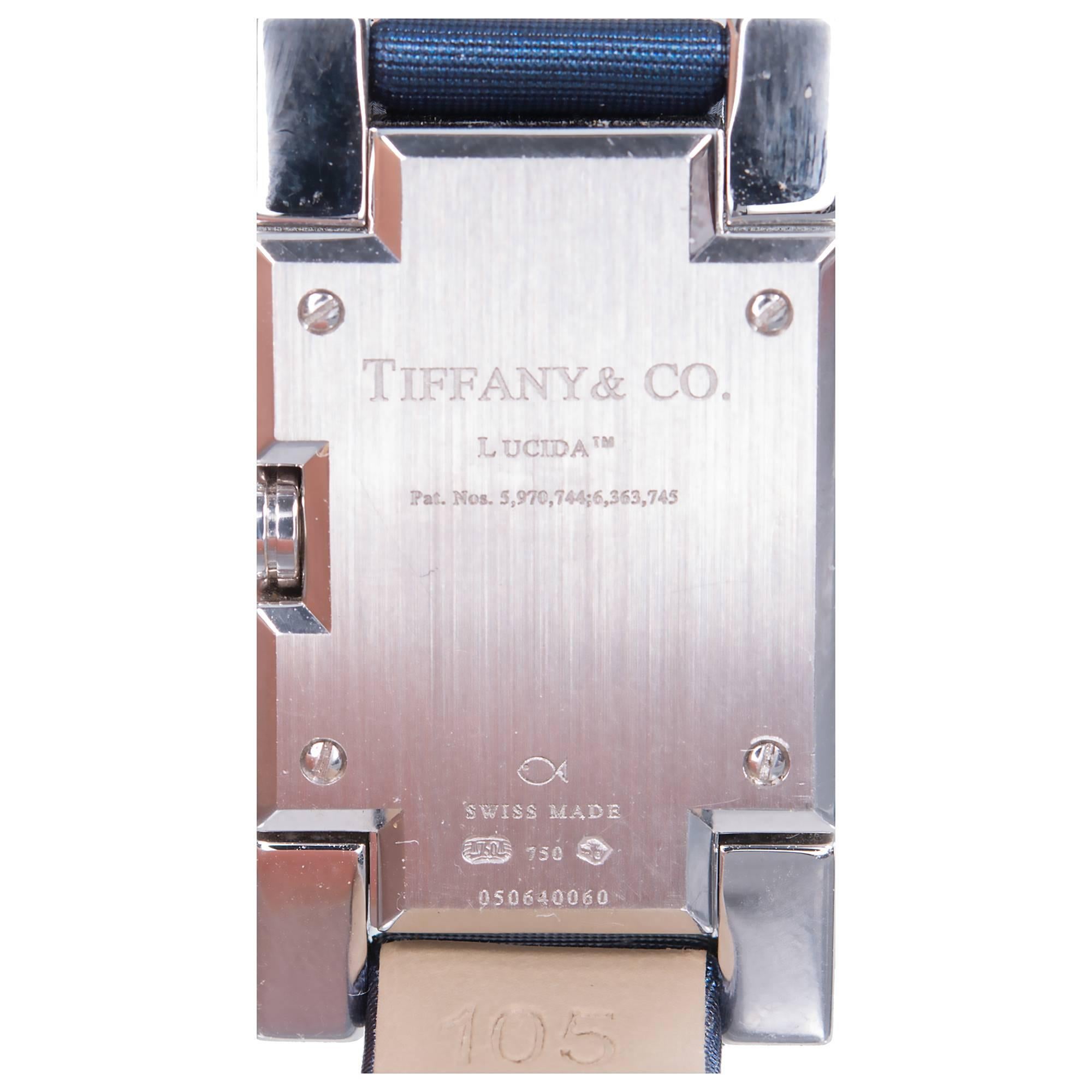 Tiffany and Co. Ladies Lucida Sapphire Diamond Gold Quartz Wristwatch ...