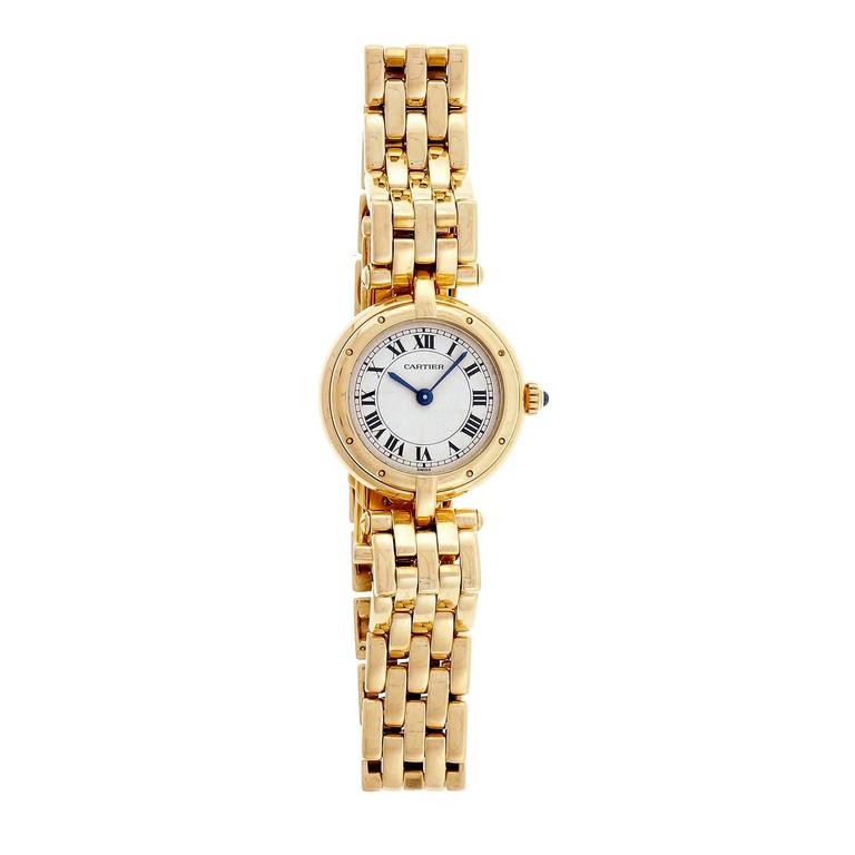 Cartier Ladies Yellow Gold Round Panther Quartz Wristwatch at 1stDibs ...