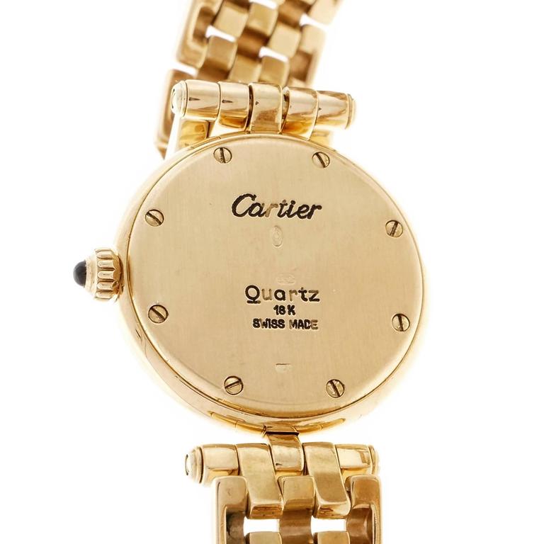 Cartier Ladies Yellow Gold Round Panther Quartz Wristwatch at 1stDibs ...