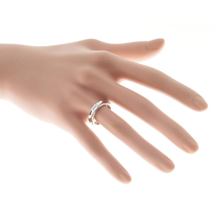 Tiffany and Co. Diamond Baguette Gold Stackable Ring at 1stDibs ...