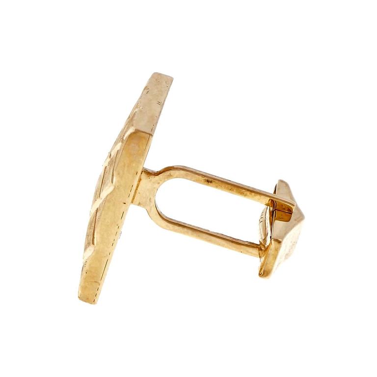 Square Gold X Design Cufflinks For Sale at 1stdibs