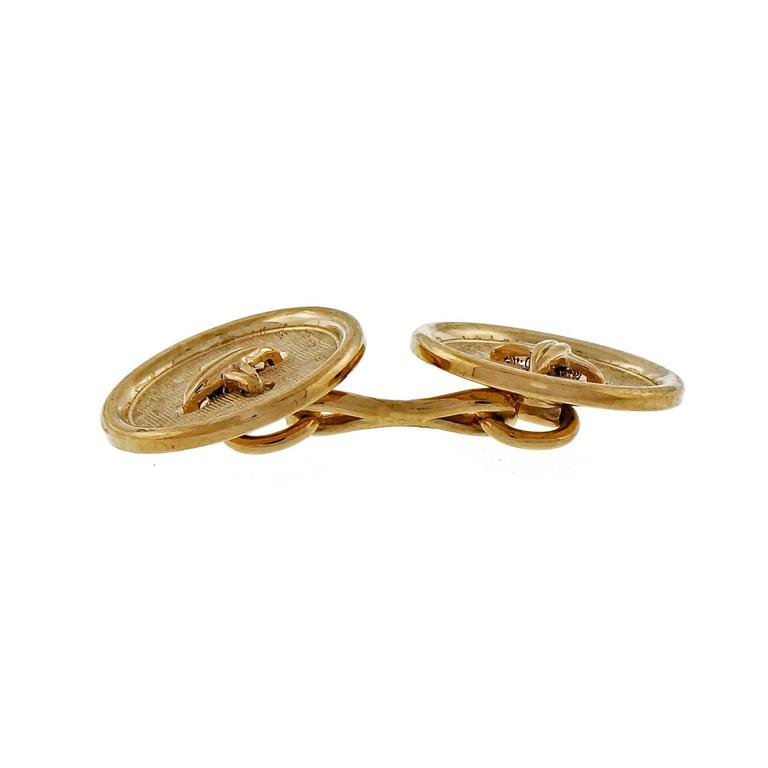 Gold Double Sided Button Style Cufflinks at 1stDibs | double sided ...