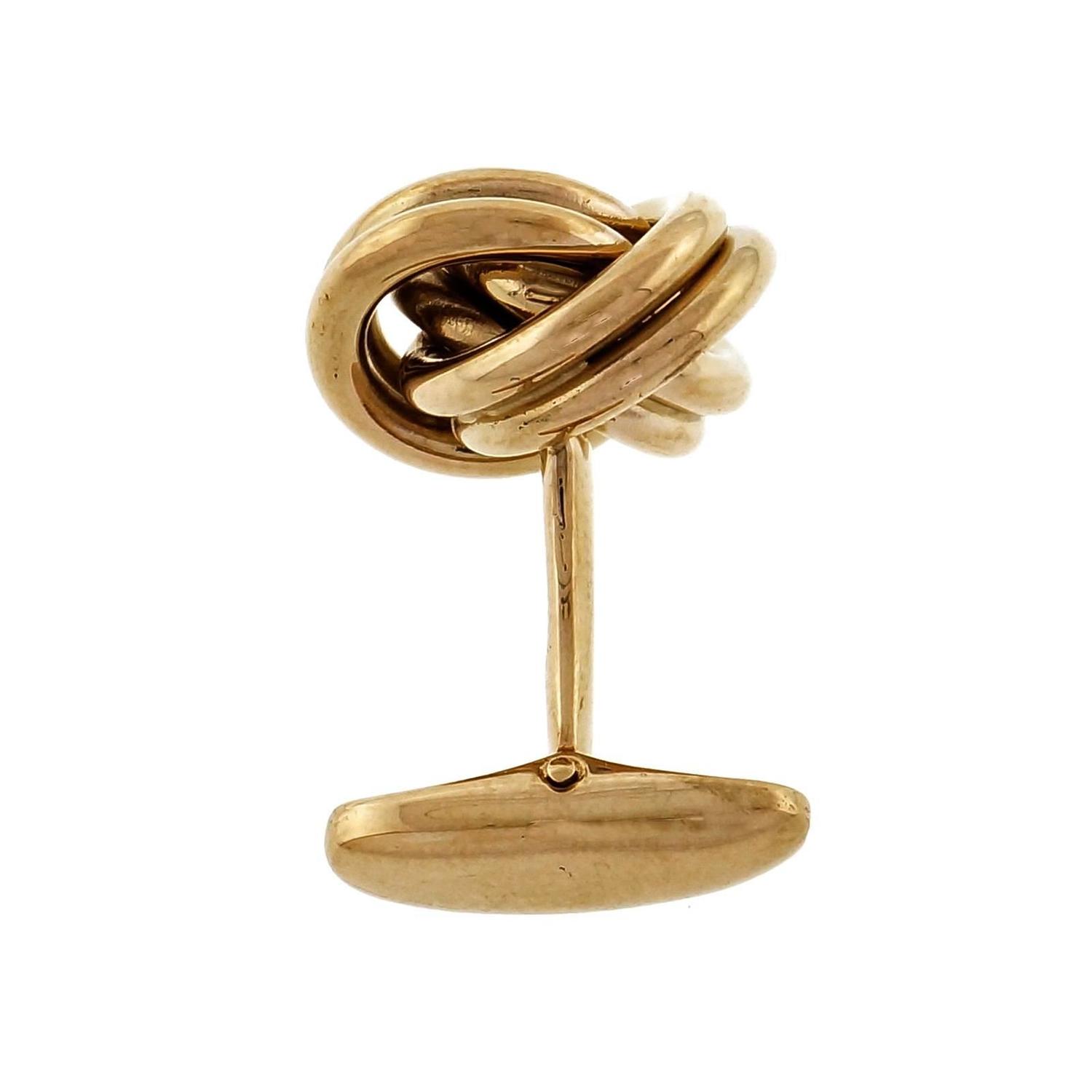 B. A. Ballou Gold Knot Cufflinks For Sale at 1stdibs