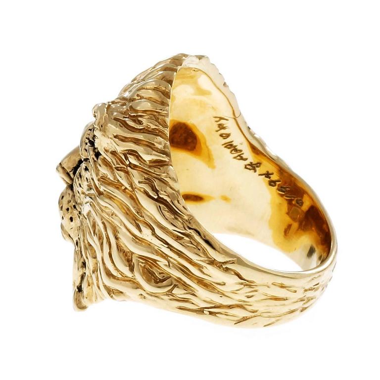Gregory Appleby Diamond Gold Lion Cocktail Ring at 1stDibs