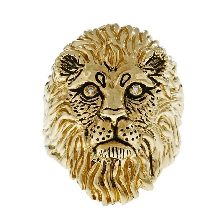 Gregory Appleby Diamond Gold Lion Cocktail Ring at 1stDibs