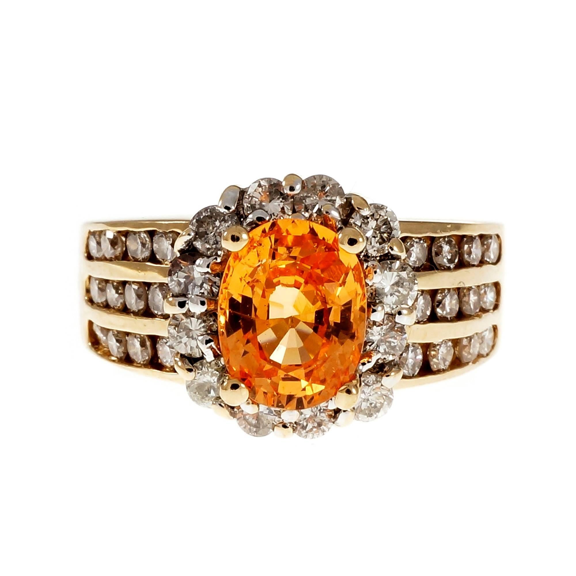 Nicholas Varney 15.55 Carat Spessartite Duo Diamond Gold Ring For Sale ...