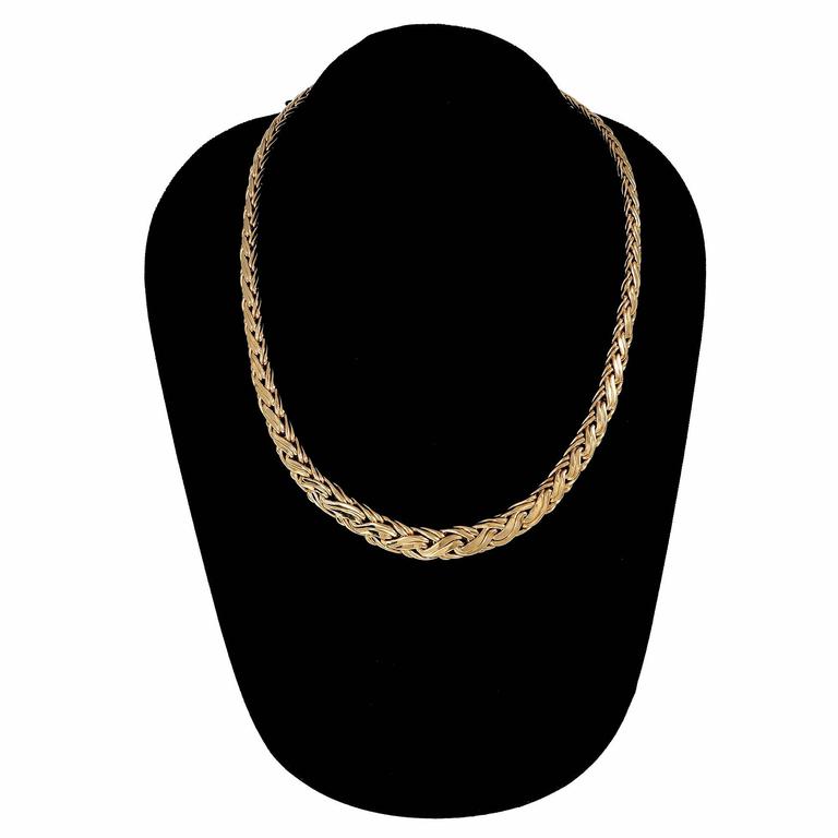 Tiffany and Co. Graduated Braided Byzantine Gold Necklace at 1stDibs ...