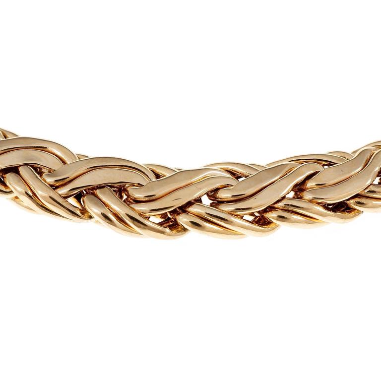 Tiffany and Co. Graduated Braided Byzantine Gold Necklace at 1stDibs ...