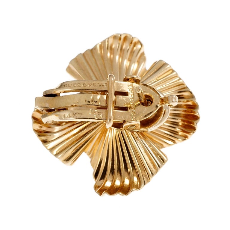 Tiffany and Co. Gold Clip Post Earrings at 1stDibs