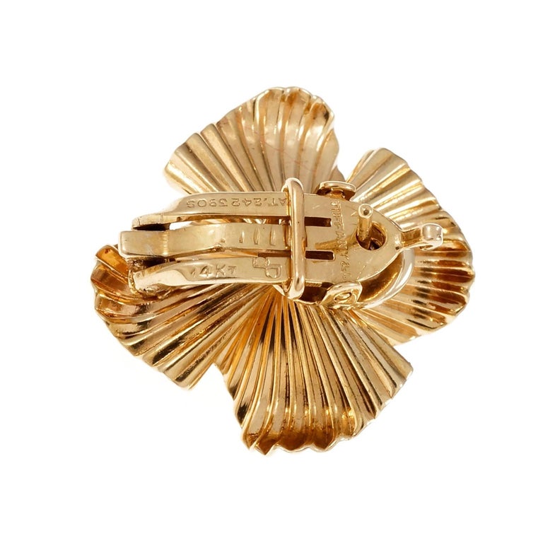Tiffany and Co. Gold Clip Post Earrings at 1stDibs
